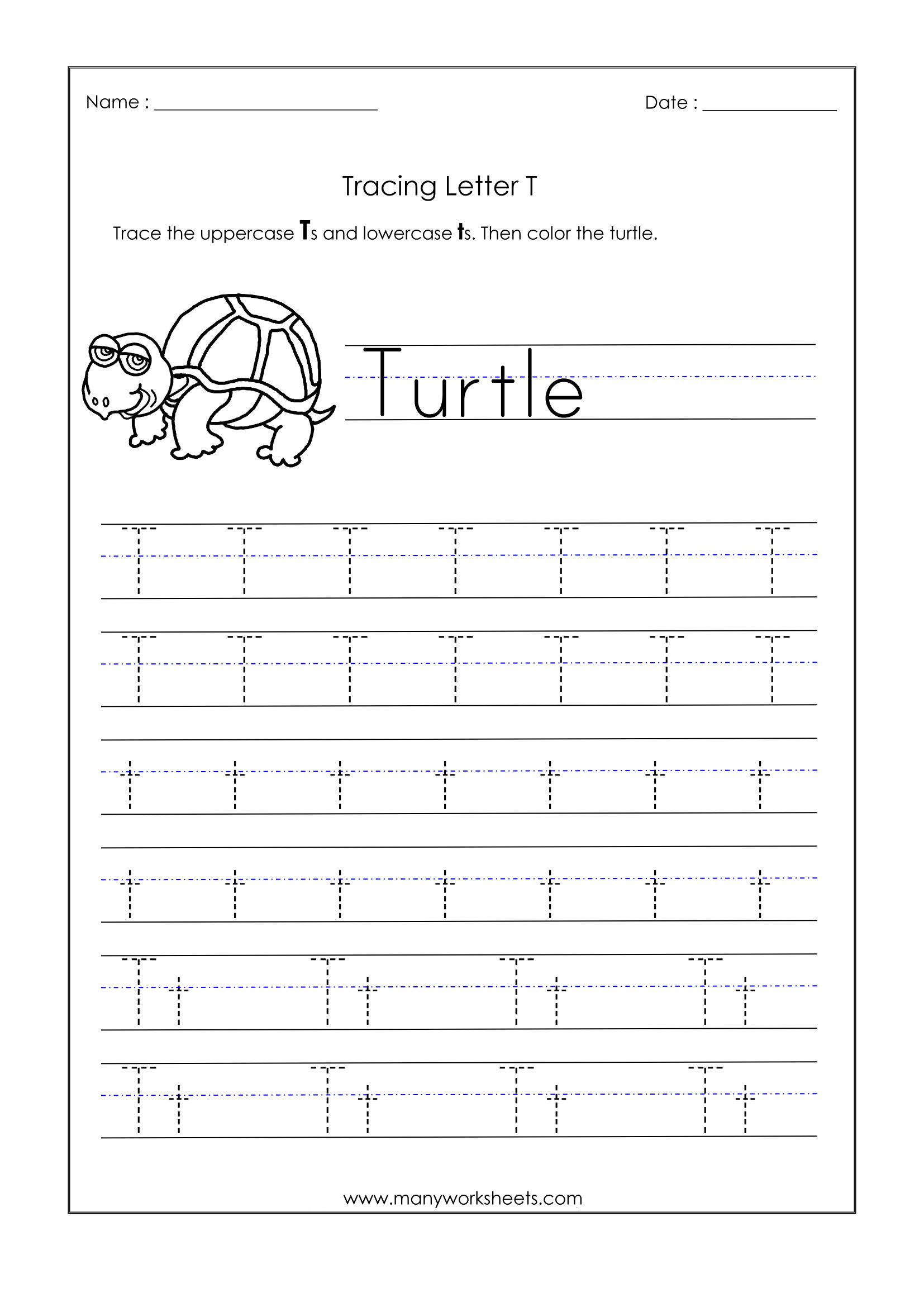 Preschool Letter T Tracing Worksheets Dot To Dot Name Tracing Website