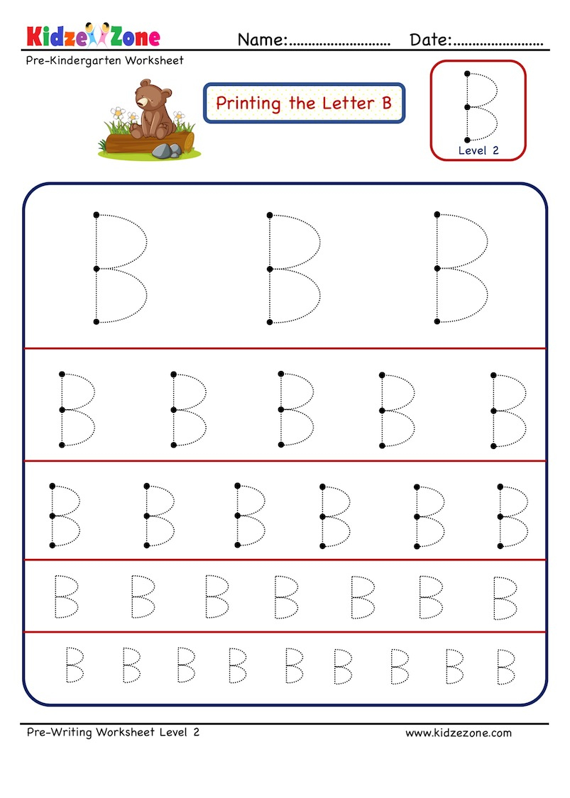 Letter B Tracing Worksheets For Preschool Dot To Dot Name Tracing Website