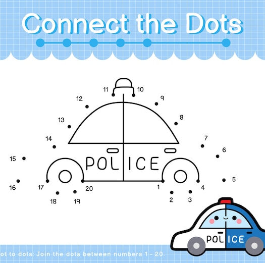 Police Car Dot To Dot - Dot to Dot Name Tracing Website