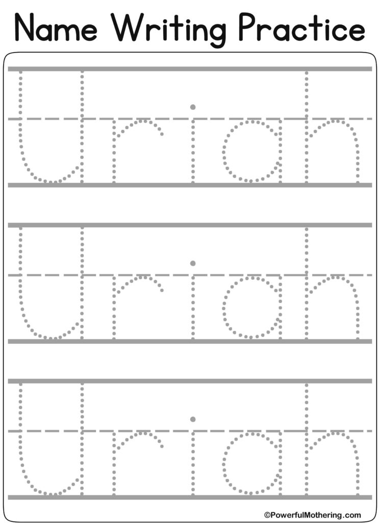 Preschool Name Writing Sheets - Dot to Dot Name Tracing Website